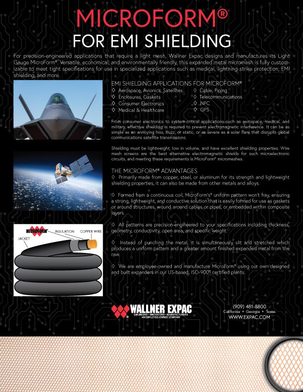 Expanded Metal for EMI Shielding Info sheet by Wallner Expac